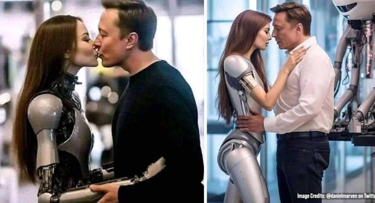 Bizarre Photo of Elon Musk, where He ‘Kissed a robot’ Left the Internet Puzzled – Love and Sayings